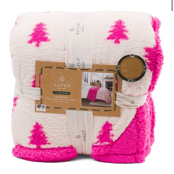 Aspen | Bedding | Aspen Pink Tree Sherpa Blanket King | Poshmark